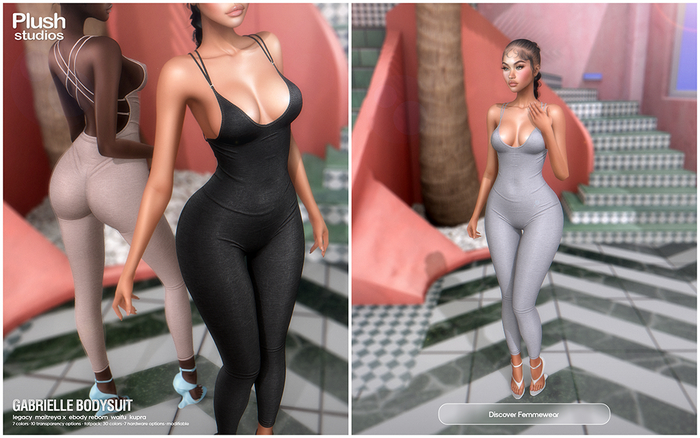 Second Life Marketplace - Plush Studios. Gabrielle Bodysuit - Demo